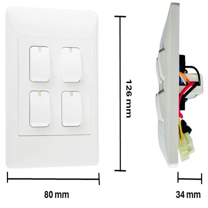 Smart WiFi Mechanical 4 Gang Light Switch