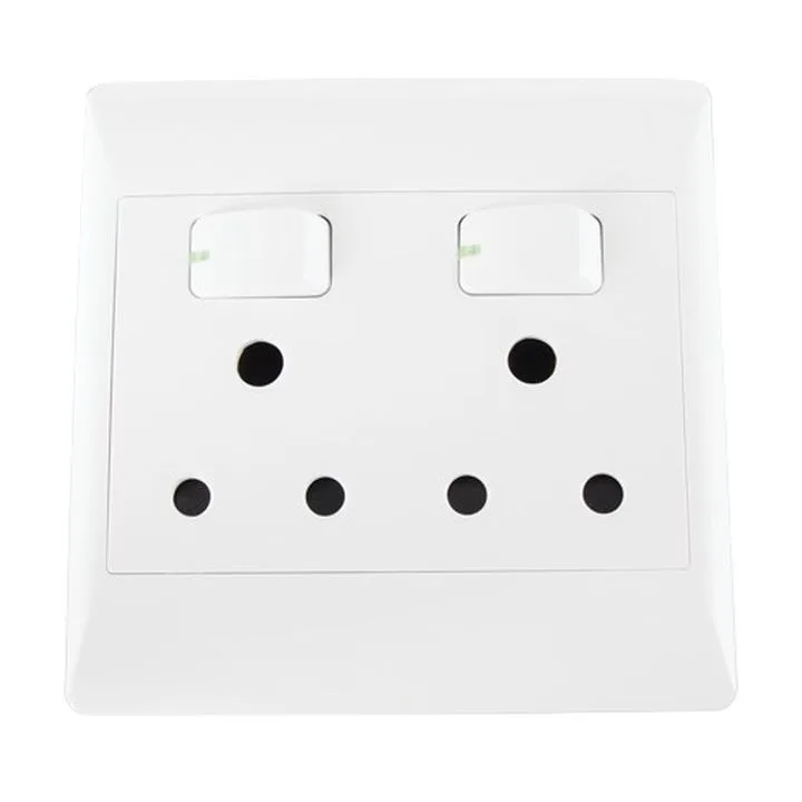 Smart Mechanical Dual Wall Socket SA 3pin 16A | Tuya Smart Home